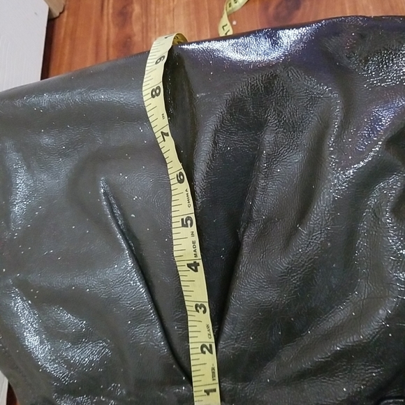 Coach | Bags | Coach Madison Dark Gray Patent Leather Mia Maggie Triple ...